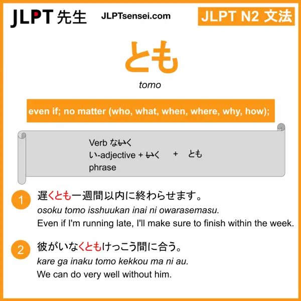 JLPT N2 Grammar: とも (tomo) Meaning – JLPTsensei.com