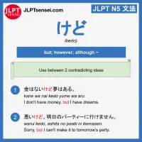 JLPT N5 Grammar: けど (kedo) Meaning – JLPTsensei.com