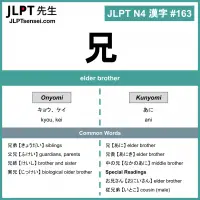 JLPT N4 Kanji: 兄 (kyou, ani) elder brother – JLPTsensei.com