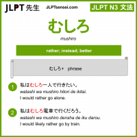 JLPT N3 Grammar: むしろ (mushiro) Meaning – JLPTsensei.com