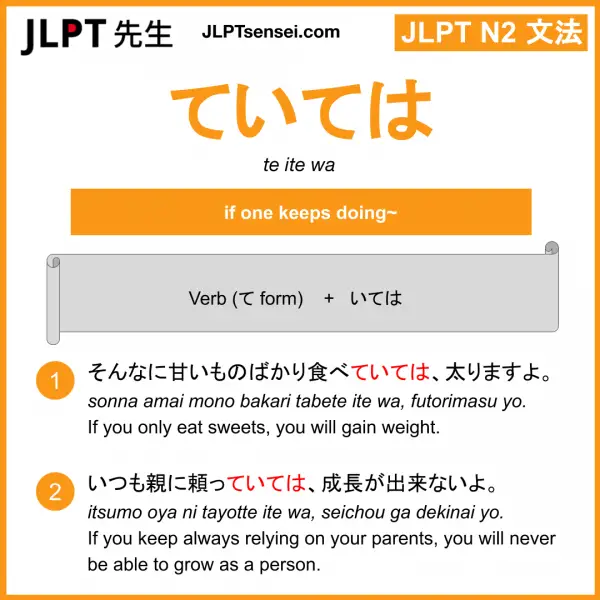 JLPT N2 Grammar: ていては (te ite wa) Meaning – JLPTsensei.com
