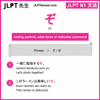 JLPT N1 Grammar: ぞ・ぜ (zo / ze) ending particle Meaning – JLPTsensei.com